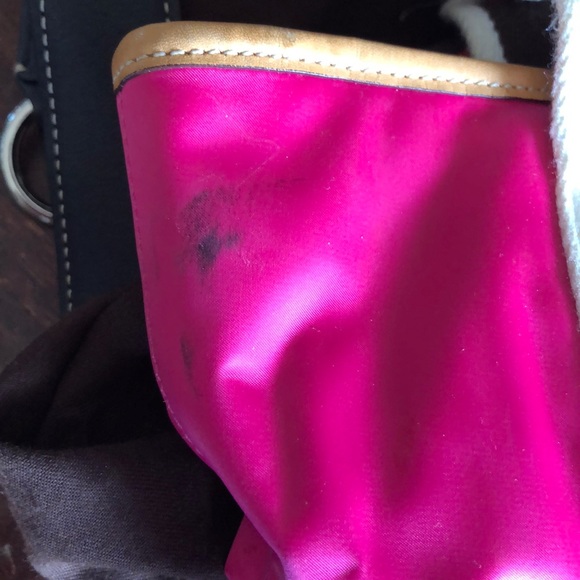 Coach | Bags | Neon Pink Satin Coach Mini Tote | Poshmark